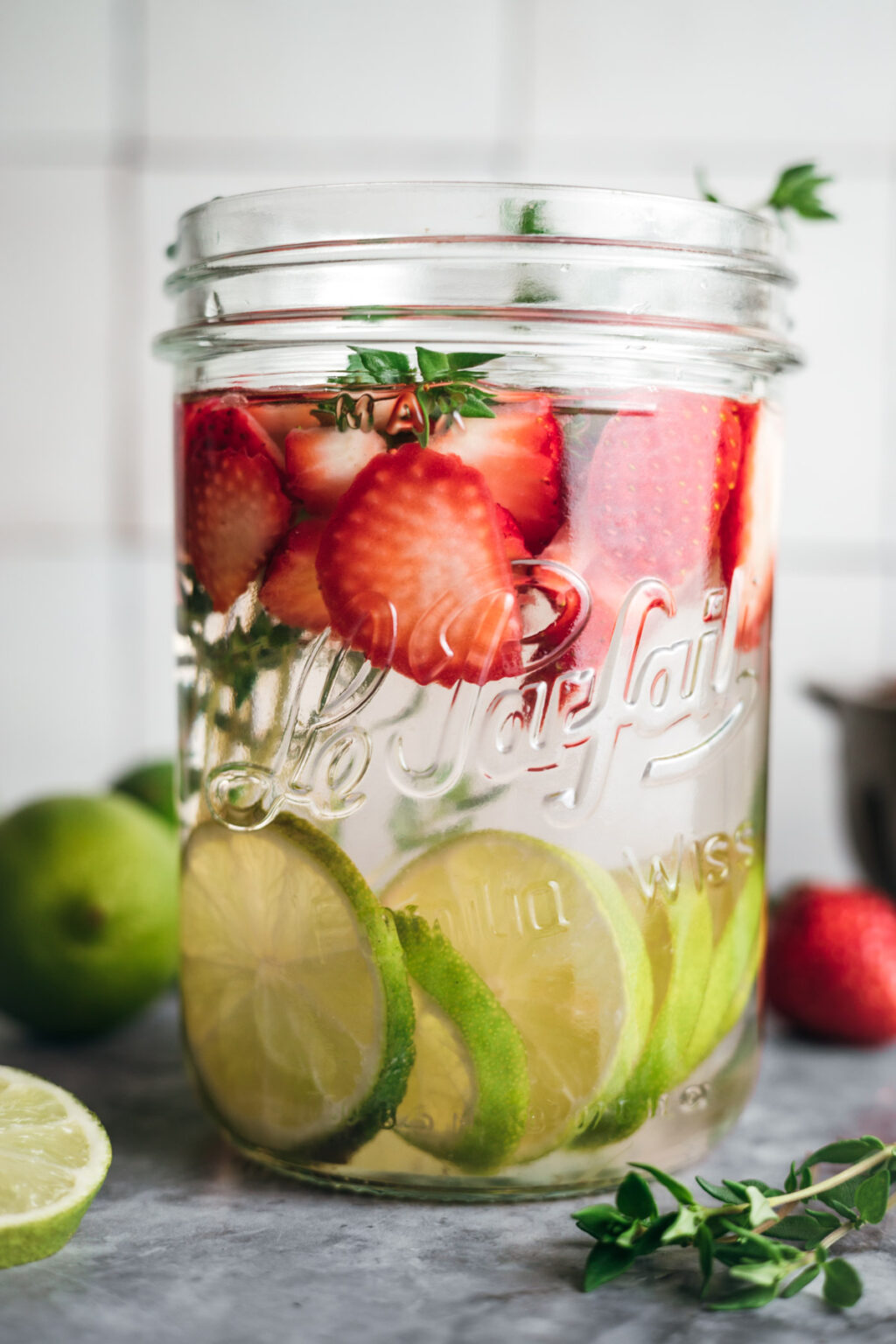 Strawberry Lime Water With Thyme (5-Minute Recipe) - Raepublic